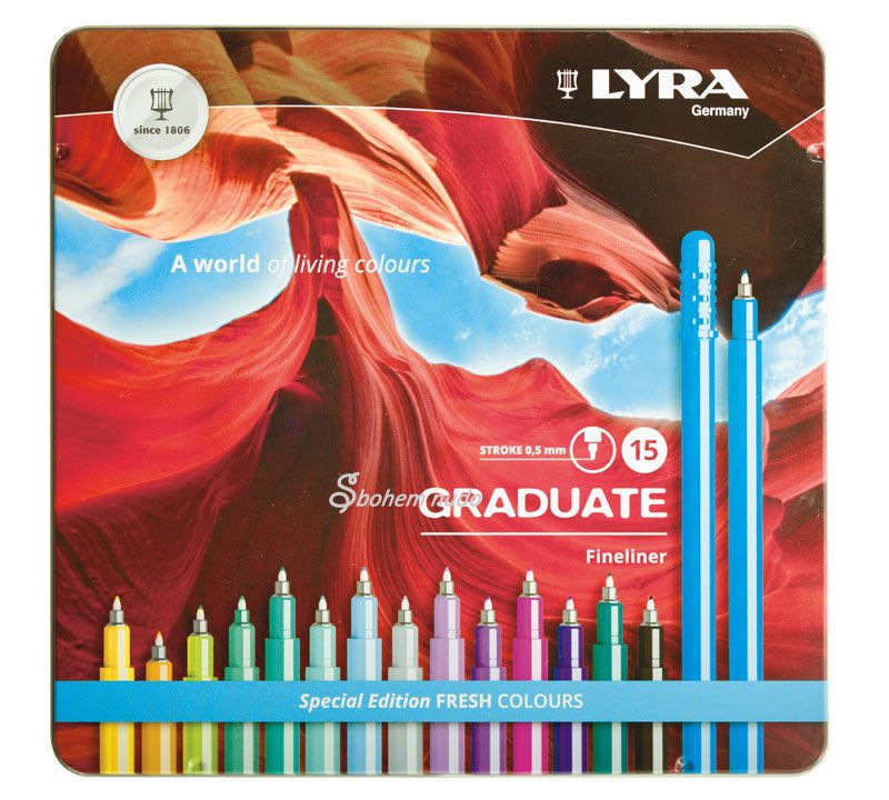 Lyra Graduate Fineliner sady v plechových boxech - Fixy a popisovače ...